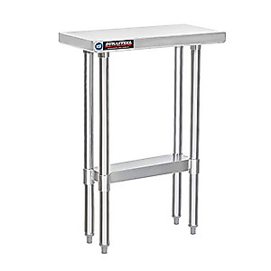 Food Prep Stainless Steel Table - DuraSteel 24 x 12 Inch Commercial Metal Workbench with Adjustable Under Shelf - NSF Certified - For Restaurant, Warehouse, Home, Kitchen, Garage