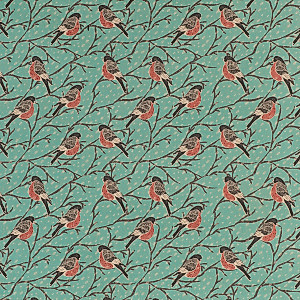 K-Kraft Elegant Christmas Wrapping Paper (Snow Birds-Deer-Ice Flowers/Printed Brown Kraft) 30" x15 Feet, 112.5 Square Feet Total with Tape and Tags