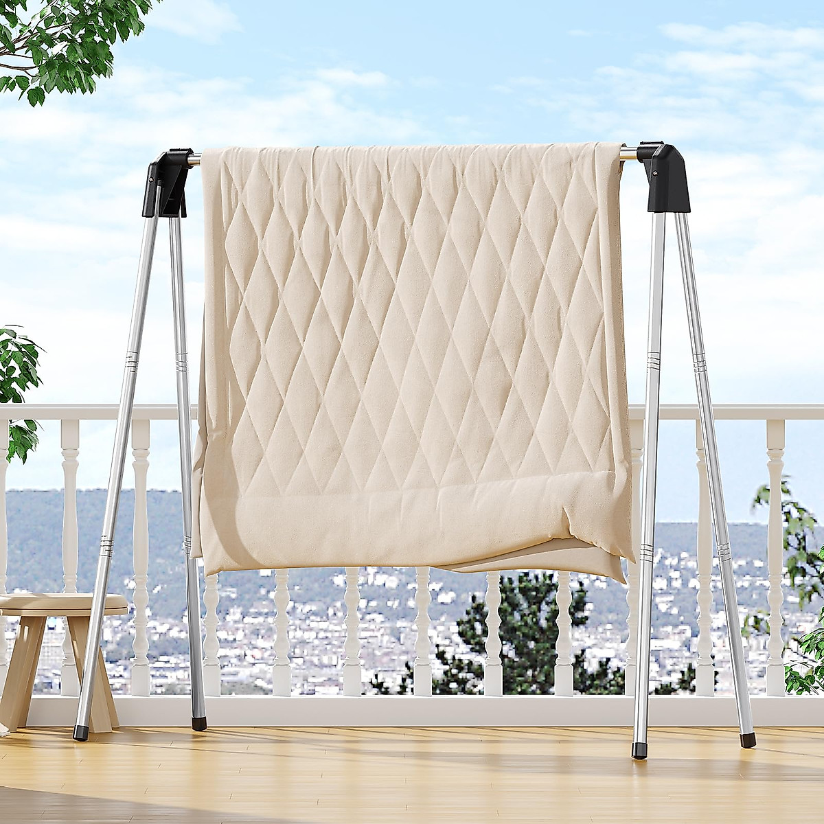 APEXCHASER Clothes Drying Rack - Efficient Laundry Rack, Collapsible Clothing Rack, Foldable Clothes Drying Rack, Heavy Duty Stainless Steel Clothes Rack