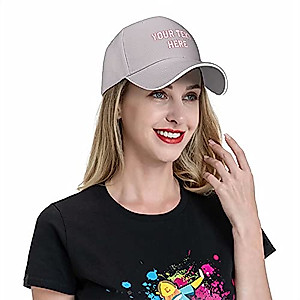 YEMHUKE Custom Hats, Soft Baseball Cap, Personalized Text & Photo Dad Hats, Custom Hat for Men & Women Gray, 1-8