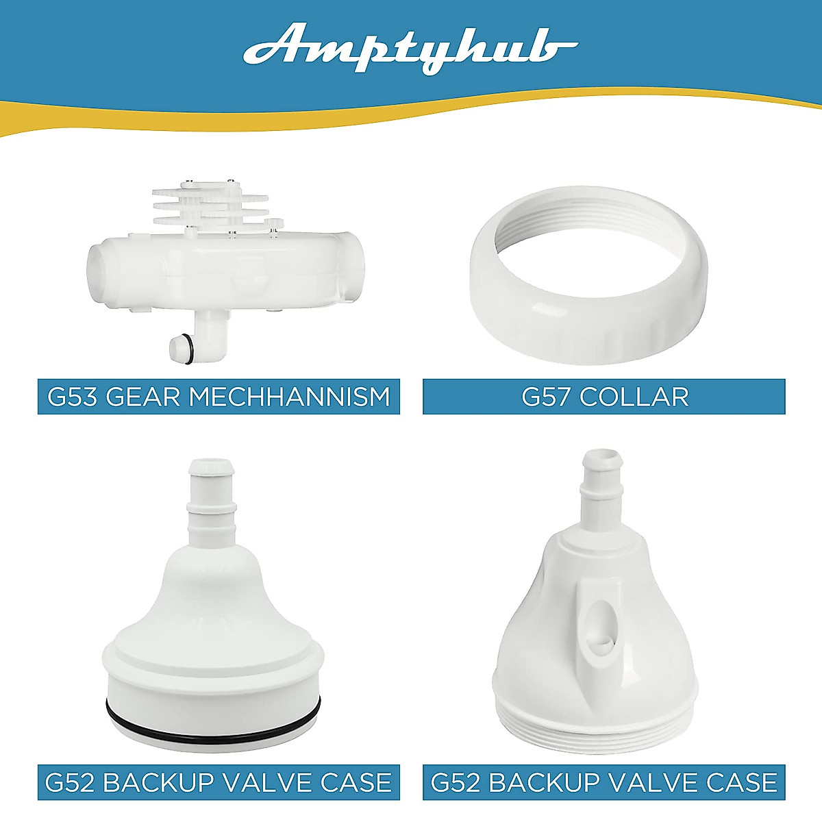 Amptyhub Upgraded G52 Backup Valve Replacement Kit for Polaris Pool Cleaner, Compatible with Polaris 180,280,380,480,3900 Pool Cleaner, The Valve Body has Been Reinforced, Longer Life Than Zodiac G52