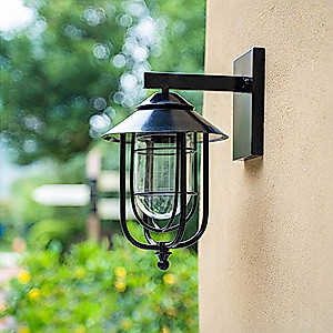 Outdoor Wall Lanterns Modern Exterior Wall Mounted Light Fixtures Waterproof Outdoor Wall Sconces with Seeded Glass Shade Outside Wall Lamp for Deck Garage Yard Front Door Garden Home