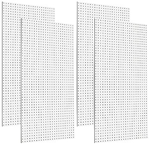 Triton Products HDW-4 High Density Fiberboard, 24" x 48" x1/4", White (Set of 4) Pegboard, 24 Inch W x 48 Inch H x 1/4 Inch D, 4 Count