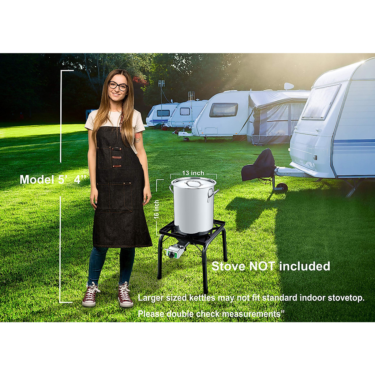 CONCORD 36 QT Stainless Steel Stock Pot w/Basket. Heavy Kettle. Cookware for Boiling (36)