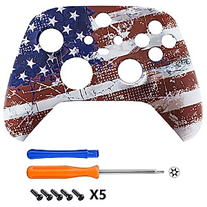 eXtremeRate Impression US Flag Soft Touch Front Housing Shell for Xbox Series X/S Controller, Custom Cover Faceplate for Xbox Series X/S, Xbox Core Controller - Controller NOT Included