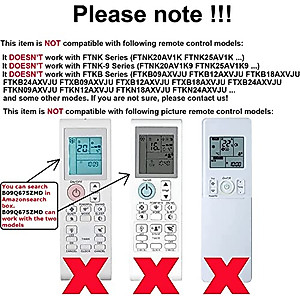 Replacement Remote Control for DAIKIN AC Air Conditioner Remote Control FTX09NMVJU FTX12NMVJU FTX15NMVJU FTX18NMVJU FTX24NMVJU FTXN09NMVJU FTXN12NMVJU FTXN15NMVJU FTXN18NMVJU FTXN24NMVJU RX09NMVJU
