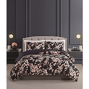 Vince Camuto Amaya Floral Set, King, Blue/Pink Duvet