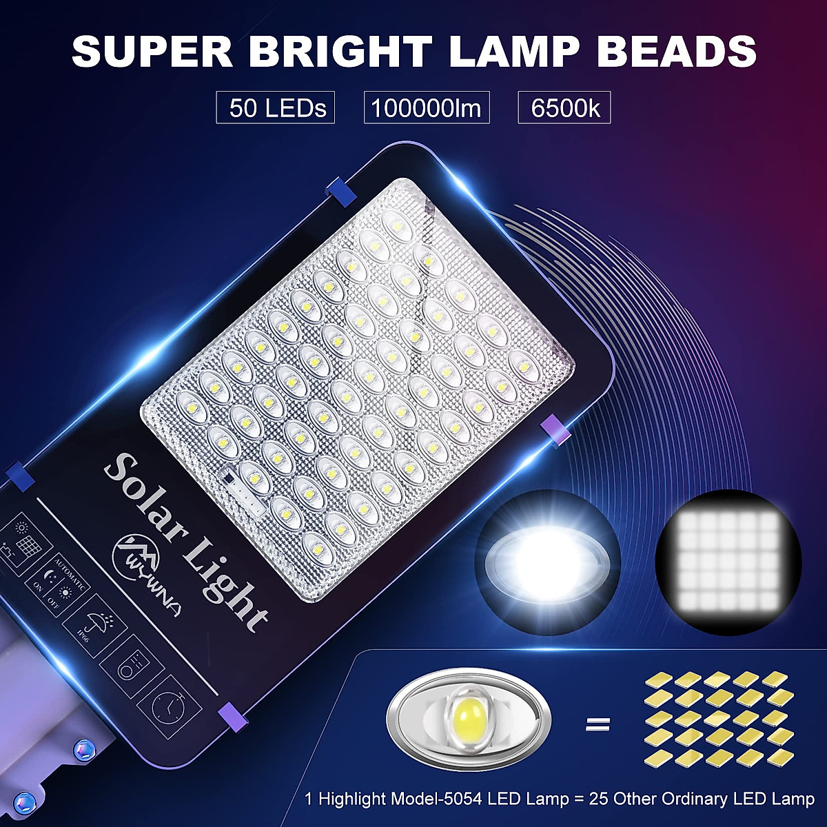 WYWNA 6000W Solar Street Lights Outdoor and 5000W Solar Street Lights Outdoor