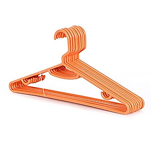 COKUERA Home Plastic Hangers 20 Pack, Durable Clothes Hanger with Hooks, Thick Strong Standard Closet Clothing Hangers for Coat, Shirt, Pants, Ties (Orange)