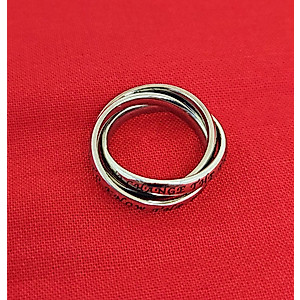 Stainless Steel Triple Band "Serenity Prayer" Ring (7)