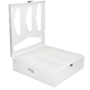 AuldHome Enamelware Kitchen Bag Organizer (White), Farmhouse Style Holder Compatible with Zipper Seal Kitchen Storage