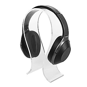 Geekria Clear Omega Headphone Stand for On-Ear Headphone, Gaming Headset Stand, Desk Display Hanger, Compatible with Bose, Marshall, Jabra, JBL, ATH, Sony, AKG, Sennheiser Headset (Clear)
