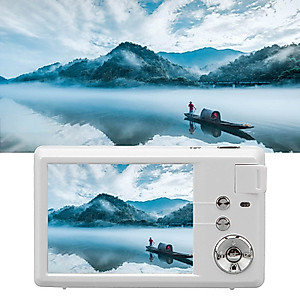 HD 4K Digital Camera for YouTube, 48MP 16X Zoom Vlogging Camera Anti Shaking Small Compact Camera with Wide Angle Lens & Fill Light & Flip Screen for Photography and Video (White)