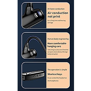 Air Bone Conduction Bluetooth Headphones Ultra-Long Life Wireless Hanging Ear Type Not in The Ear Sports Headphones (Red)