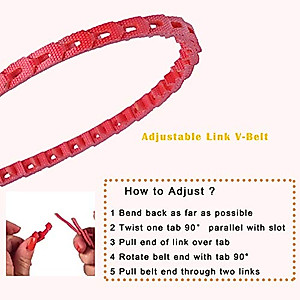 5FT Power Twist V Belt 1/2-Inch x 5 Feet A Type, Adjustable Link Belt Perfect for Lathes, Table Saws and Other Woodworking Tools (Red)