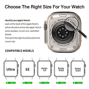 Kawoco Sport Bands Compatible with Apple Watch Ultra Band 49mm 45mm 44mm 42mm, Rugged Adjustable Breathable Braided Leather Combination Strap Men for iWatch Ultra 2 Series 9 8 7 6 5 4 3 SE Orange