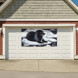 Seals on ice Printed Banners Personalized Party Banner Photo Text Background Banner Wall Banner for Halloween Party Home Decorations or Backdrops