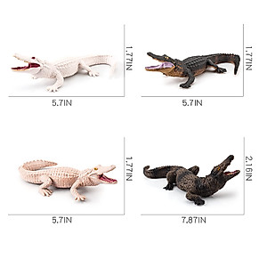 GAICOM Wildlife Jungle Reptiles Animal Figure Playset 4 PCS Crocodile Action Figures Model Toys for Boys Girls Kids