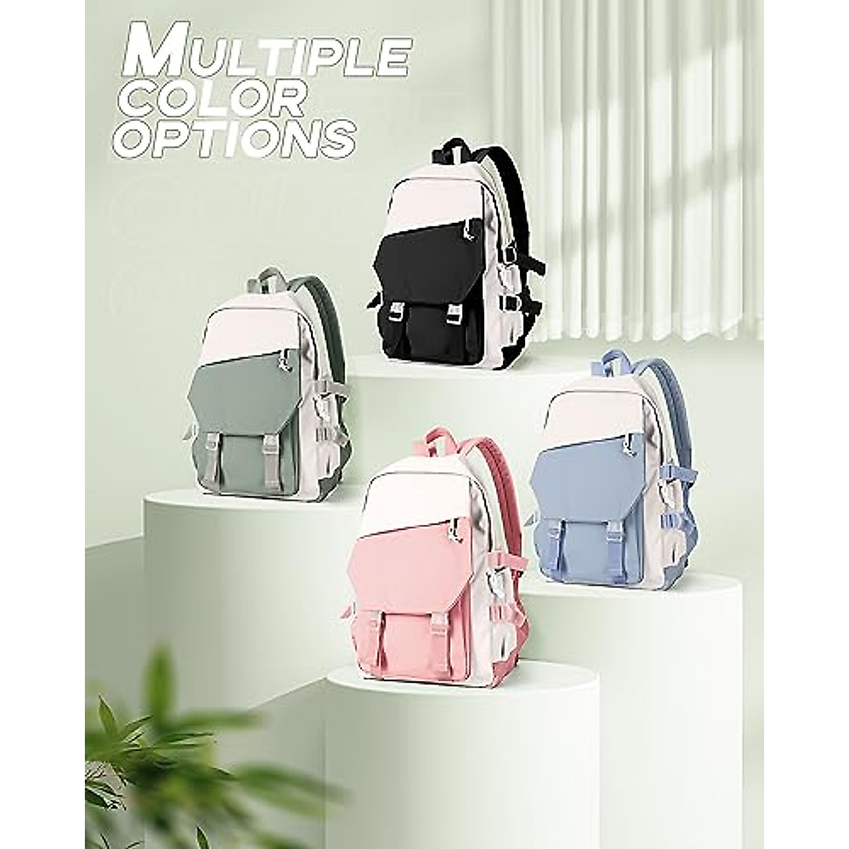 UPPACK Backpack small backpack for women aesthetic college backpack travel backpack Hiking Preppy Backpack for Men Lightweight Casual Daypack（Grey Green）