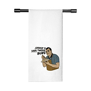 TSOTMO Baking Show Inspired Gift Jurgen Love These Buns Baking Lover Kitchen Towel Dish Towel (Jurgen-A Towel)