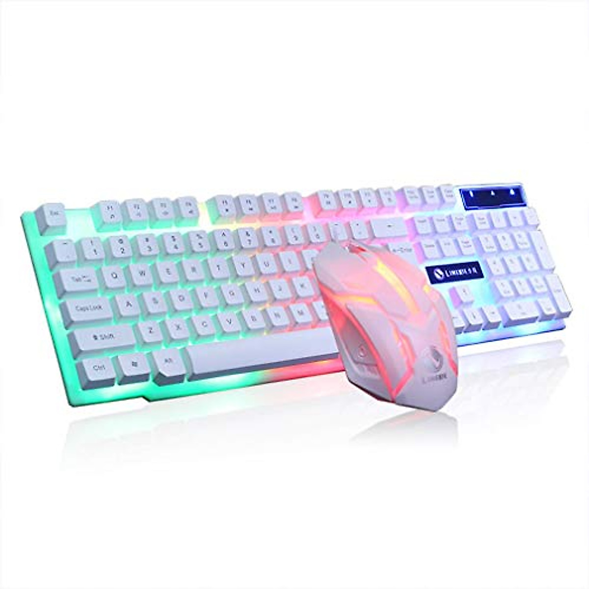 Led Glowing Computer Desktop Wired Mechanical Keyboard And Mouse