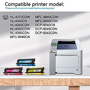 TN115 TN 115 High Yield Toner Cartridge 3 Pack TN115C TN115M TN115Y Toner Cartridge - HIYO Compatible Replacement for Brother TN115 TN110 HL-4040CDW MFC-9450CDN DCP-9040CN 9042CDN Printers (1C/1M/1Y)