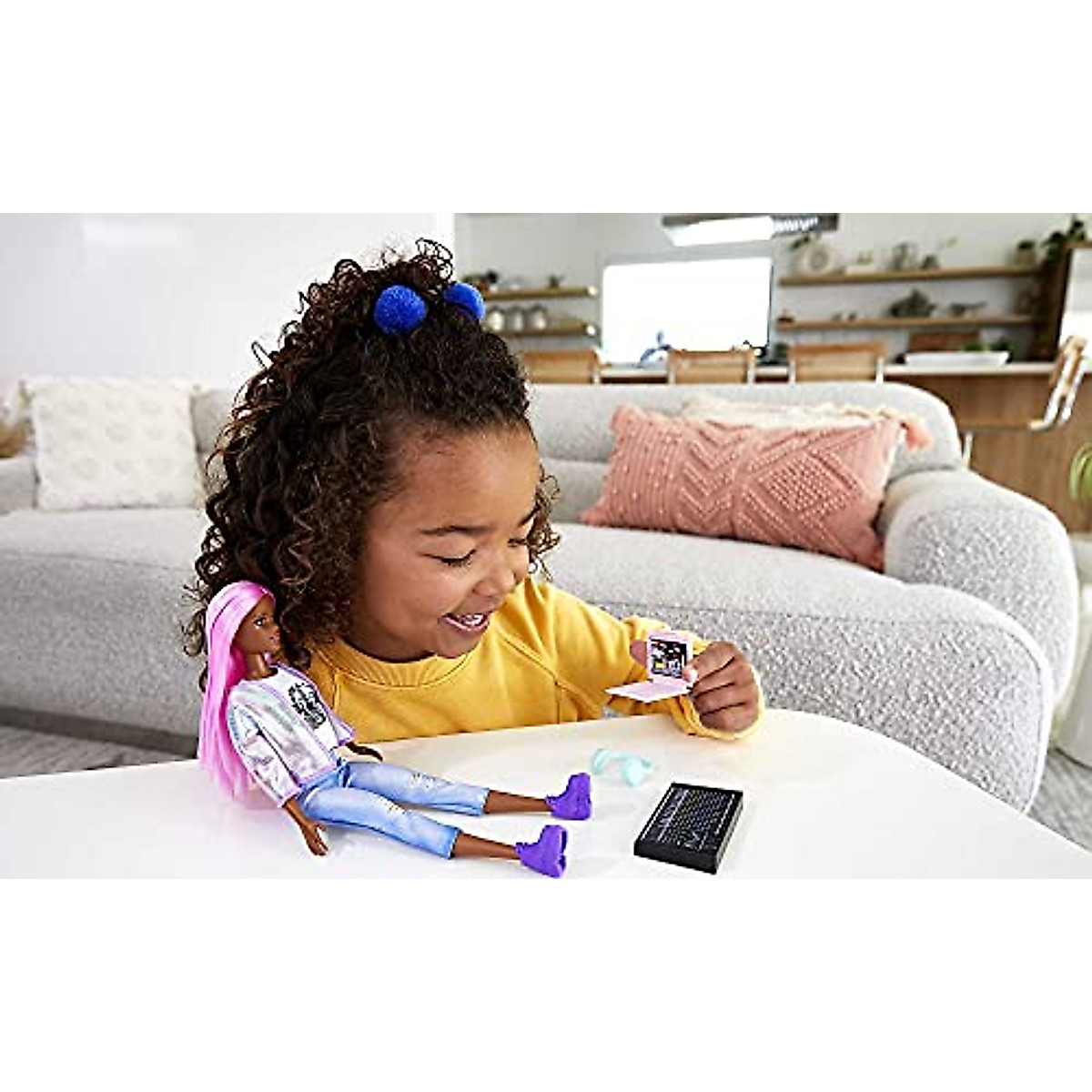 Barbie Career of The Year Music Producer Doll (12-in), Colorful Pink Hair, Trendy Tee, Jacket & Jeans Plus Sound Mixing Board, Computer & Headphone Accessories, Great Toy Gift