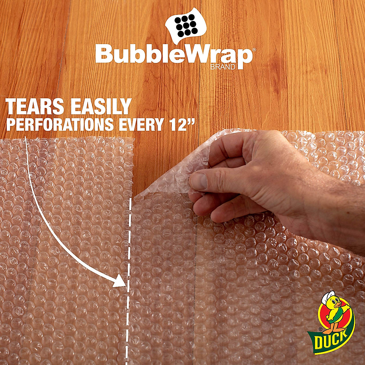 Duck Brand Bubble Wrap Roll, 24 Inches Wide x 35 Feet, Perforated Every 12" (1062218)