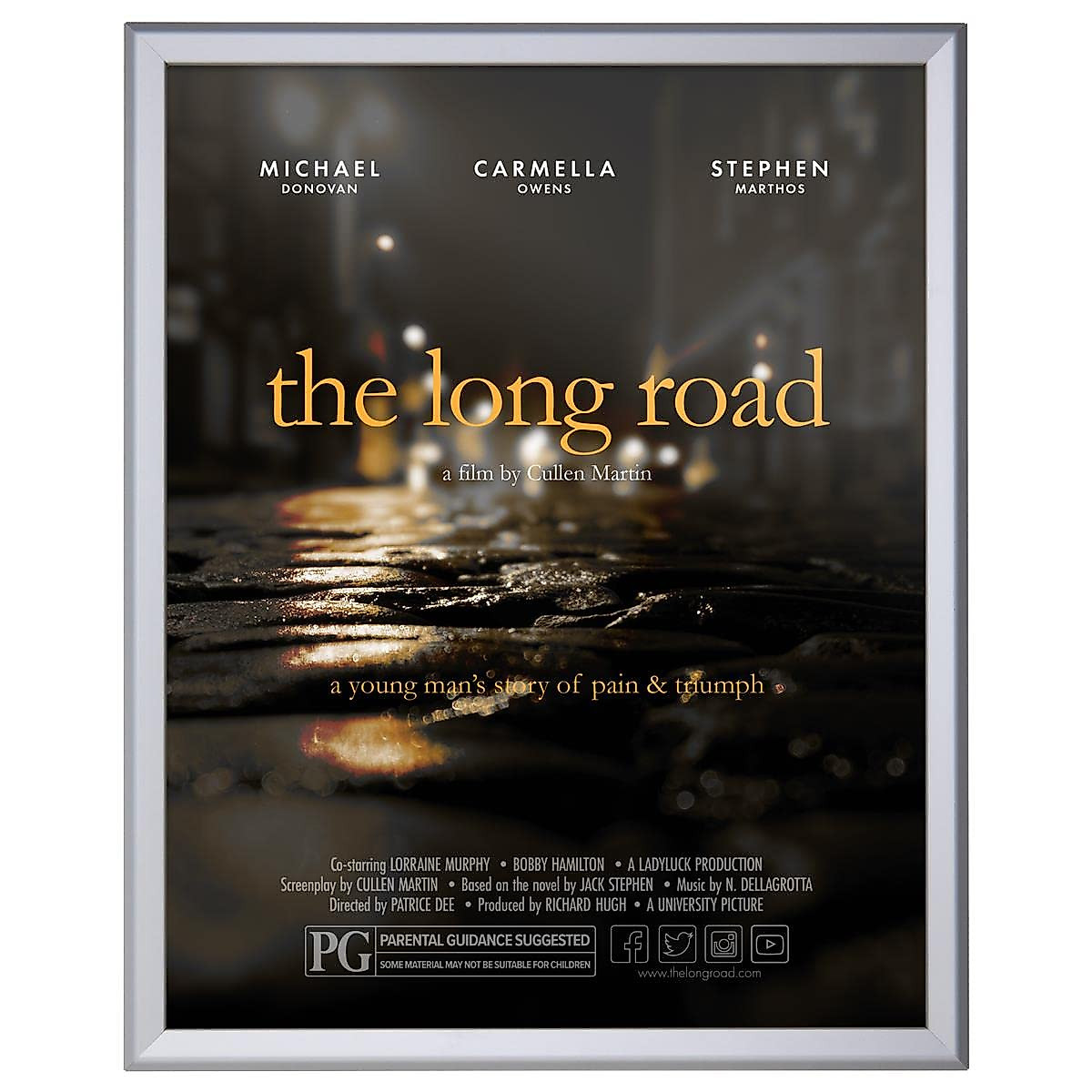 Displays2go 22" x 28" Snap Poster Frame with Non-Glare Lens and Mounting Hardware – Silver (QCSLV28)