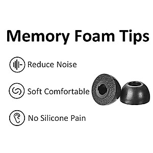 A-Focus 【Ear Tips & Hooks Kit】 Compatible with Beats Studio Buds/Fit Pro【 Memory Foam & Silicone 】, Soft Comfortable Noise Reduce Earbuds Wingtip Gel Compatible with Beats Flex, 21423H Black