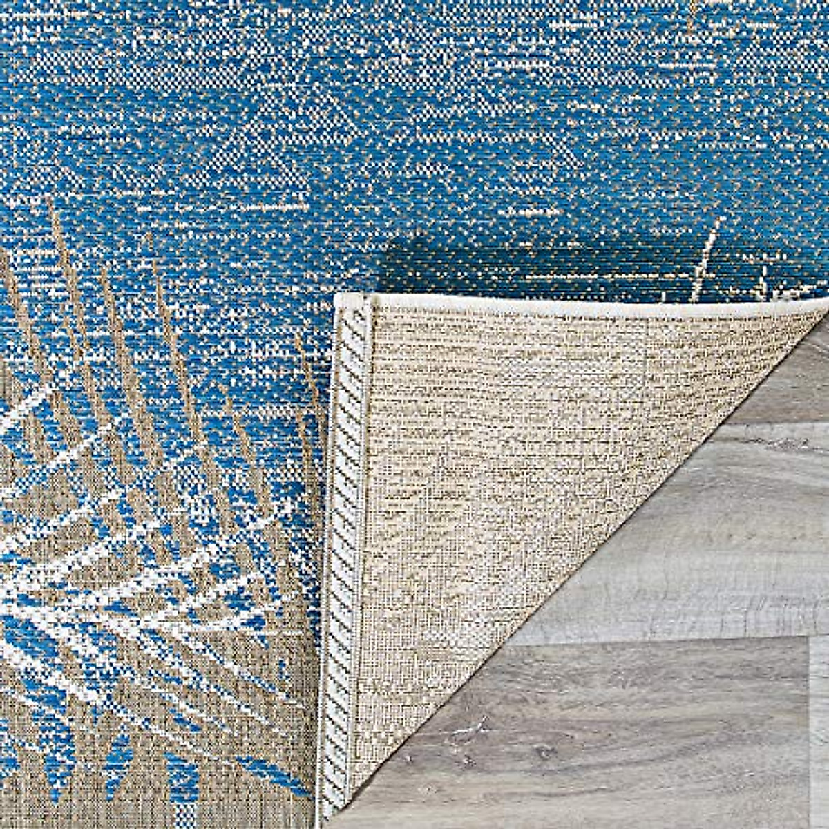 Couristan Monaco Tropical Palm Indoor/Outdoor Area Rug, 7'6" x 10'9", Ocean