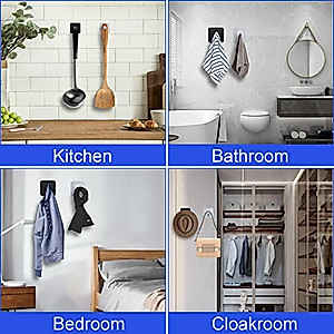 Visen 9 Pack Adhesive Hooks,Bath Towel Hooks Brushed Nickel,Adhesive Wall Hooks Waterproof Stainless Steel Hooks,Heavy Duty Coat Hooks Towel Hooks Stick on Bathroom or Kitchen