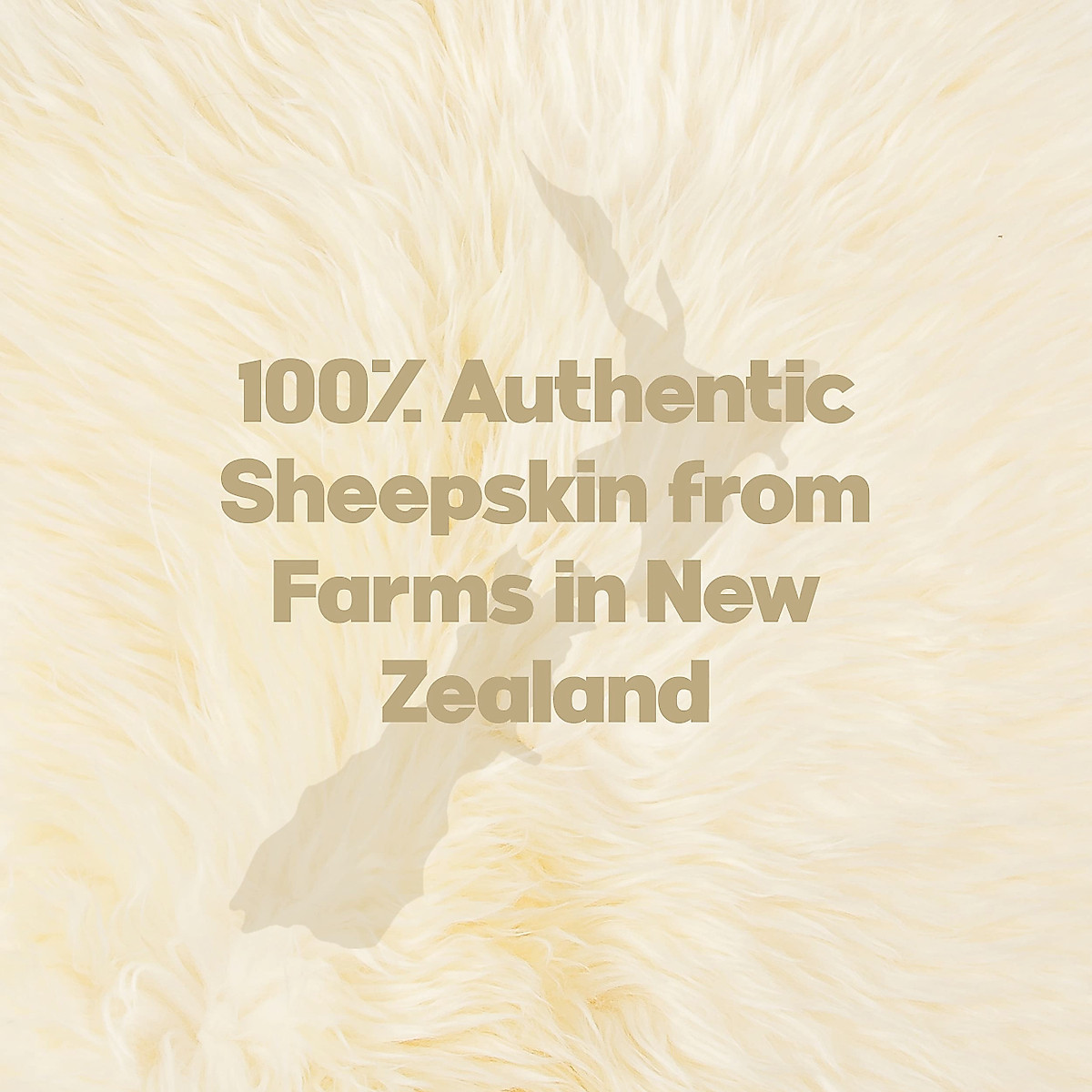 Natural Sheepskin Chairpad with Non-Slip Backing | 100% Real New Zealand Wool Sheepskin for Car Seat, Accent Chair, or Vanity Chair, Natural