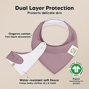 8-Pack Organic Baby Bandana Drool Bibs for Girls - Super Absorbent Baby Bibs for Baby Girls, Baby Boys, Soft Cotton Bandana Bibs, Baby Drool Bib, Teething Bibs for Infant, Toddler, Bib Girl (Mauve)