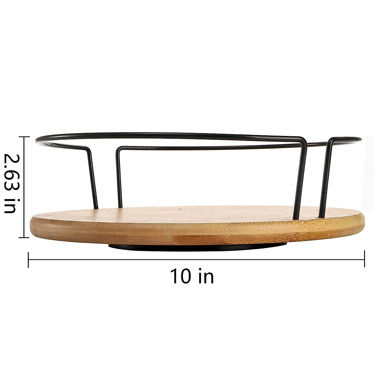 Lawei 10 Inch Lazy Susan Turntable, Bamboo Spinning Spice Rack Holder Kitchen Cabinet Counter Rotating Condiments Organizer for Spice Condiment Baking