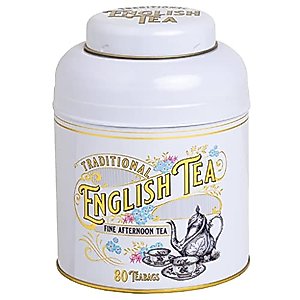 New English Teas, Ivory Vintage Victorian Caddy, with 80 Tea bags