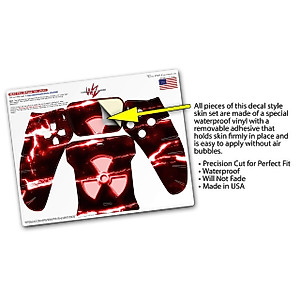 WraptorSkinz Skin Wrap compatible with Sony PS5 DualSense Controller Radioactive Red (CONTROLLER NOT INCLUDED)