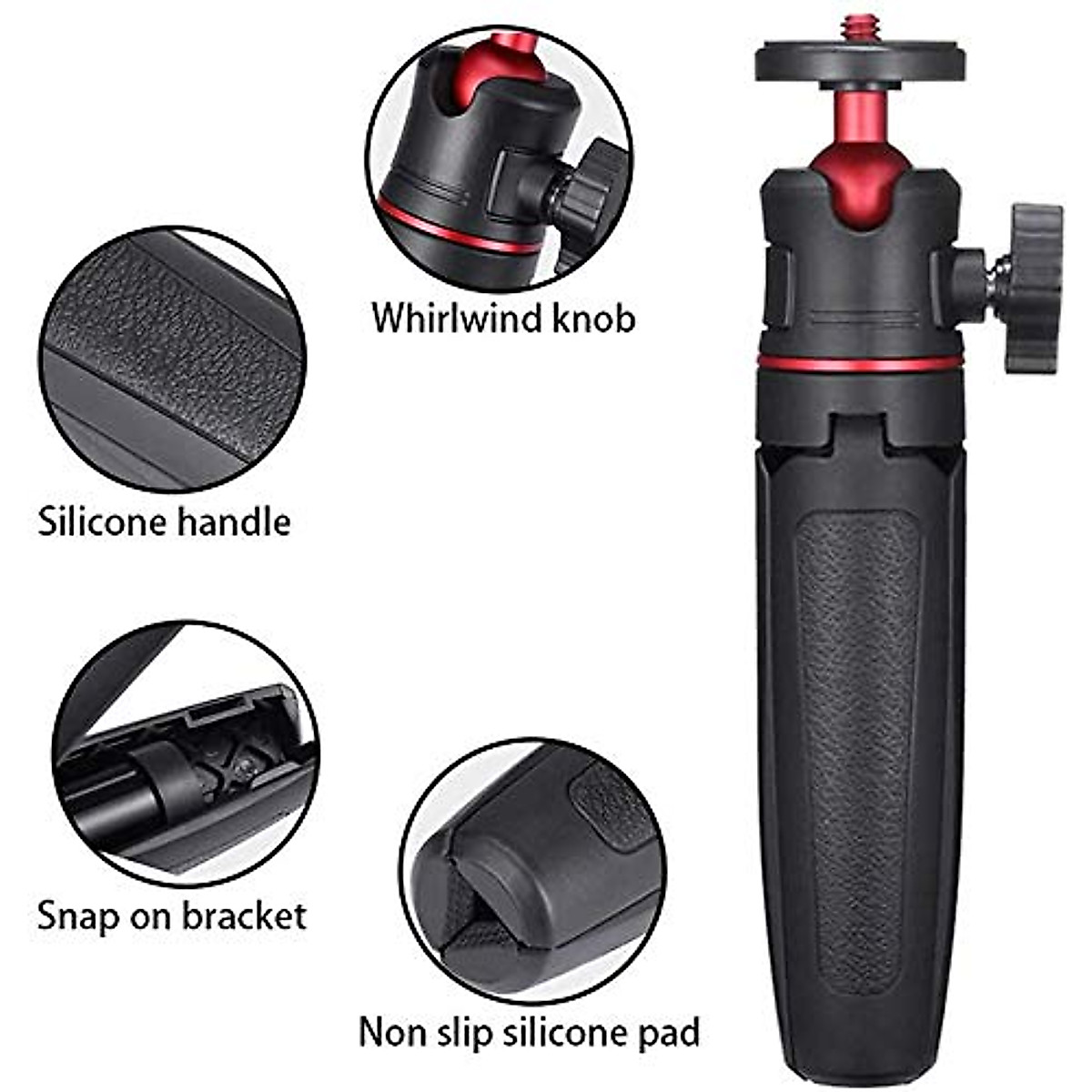 Extendable Mini Selfie Stick Tripod 2 in 1, Compatible with GoPro Max Hero AKASO Action Camera, Portable Handle Vlog Tripod for All Action Cameras and Smart Phone