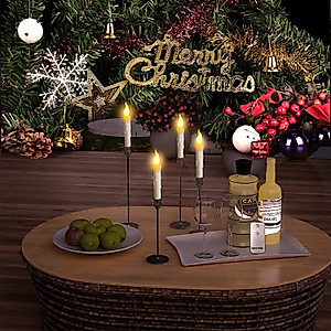 GMOND 12pcs Floating Candles for Halloween, Decorative Flameless Halloween Taper Candles Window Magic Floating Flickering Flameless Hanging Candles Halloween Candlesticks for Party