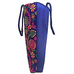 Woman's handmade Tote Shoulder bag, Handbag, Purse (Large, Navy Blue)