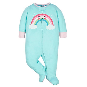 Gerber Baby Girls 4 Pack Sleep 'N Play Footie Cloudy Newborn