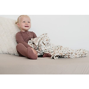 Mebie Baby Meadow Floral Muslin Swaddle, Modern and Neutral Swaddle Blanket for Baby Girl or Boy, Soft Baby Blankets, Newborn Swaddle Blanket, 0-3 Month, Comfy Wrap, Baby Essentials & Gifts