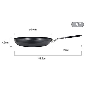 SEWACC 9 Frying Pan Saute Pan Camping Frypan Stove Grill Pan Cast Iron Grill Plate Cast Iron Griddle Pan Nonstick Bakeware Metal Cooking Utensils Iron Skillet Kettle Induction Cooker