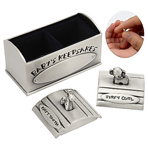 Pssopp Fetal Hair Box Metal High-End Keepsake Tooth and Box European Baby Collection Box for Kids Children Gifts(Ancient tin)
