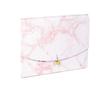 Paper Junkie Expanding Folder with 13 Pockets for Files, School and Office Supplies, Pink Marble (Letter Size, 13 x 9.5 x 1.7 in)