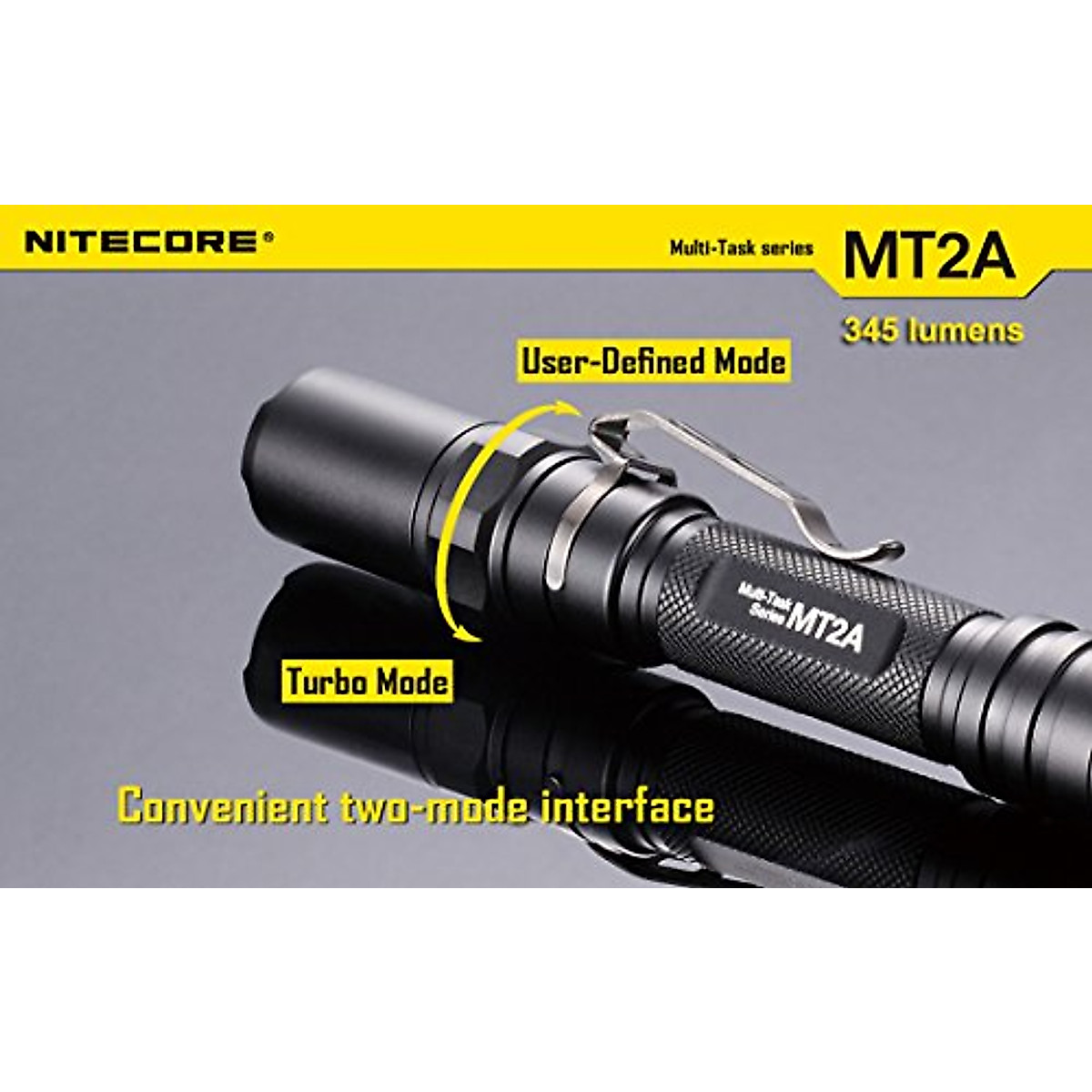 Nitecore MT2A 345 Lumens LED Flashlight w/Bonus Premium Holster - Use 2X AA Batteries