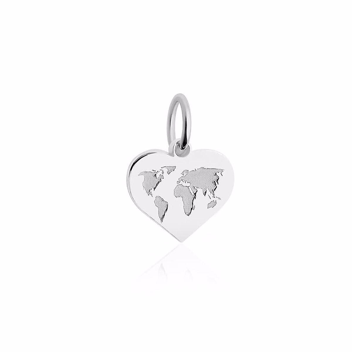 Jet Set Candy Sterling Silver Mini World Heart Map Travel Charm