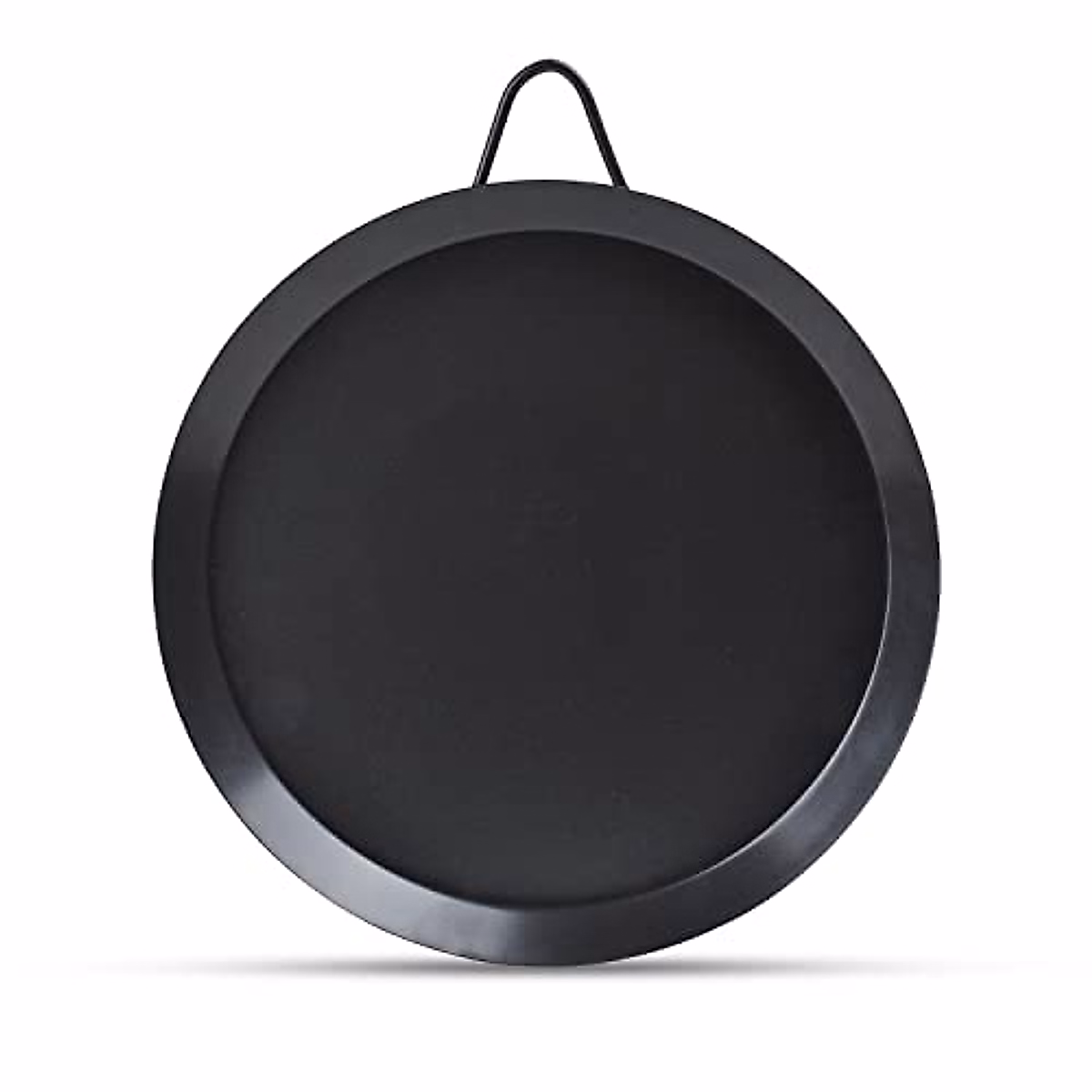 Alpine Cuisine Nonstick Round Comal Griddle 11-Inch - Black Carbon Steel Tortilla Comal with Single Handle - Durable, Heavy Duty Comal for Cooking - Even-Heating