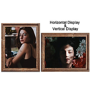 QEQRUG Rustic16x20 Frame Vintage Brown Poster Frames 16x20 Wall Mounting Picture Frames 2 Pack