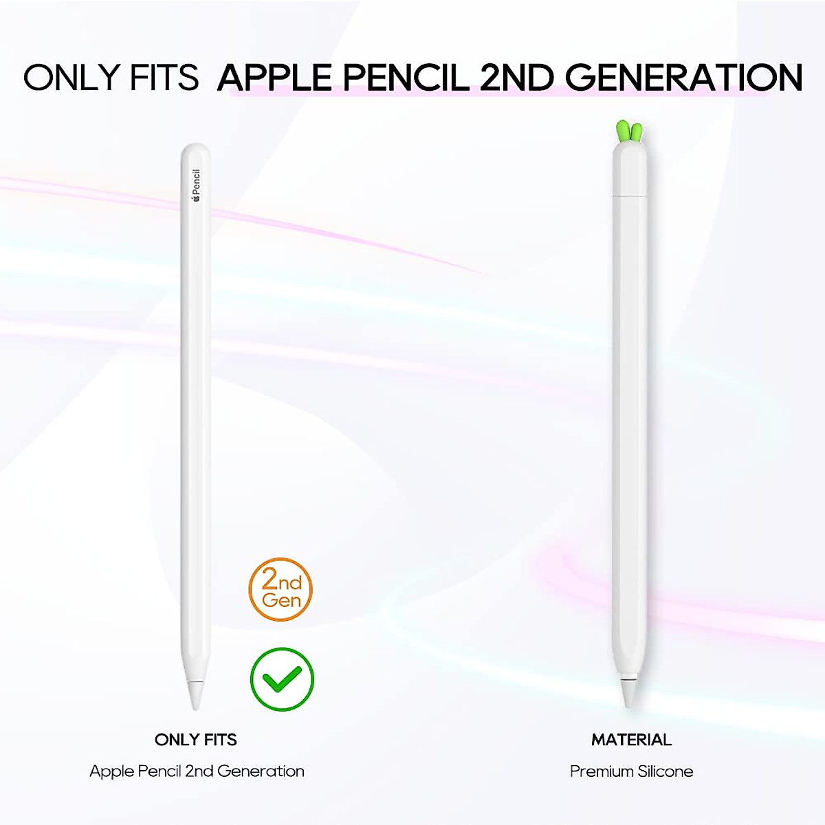 Case for Apple Pencil 2nd Generation Case Sleeve Soft Silicone Cute Carrot Design Protective Cover Holder Accessories Compatible with Apple Pencil 2nd Gen (Orange)